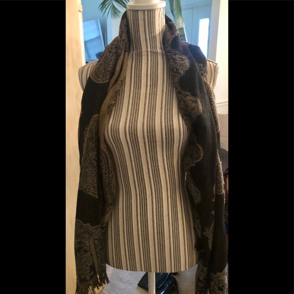 Accessories | Multiway Scarf Shawl Tanblack Color | Poshmark